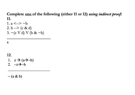 Solved Complete One Of The Following Either Or Using Chegg Com