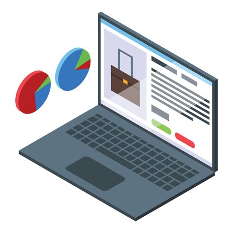 Laptop Data Icon Isometric Vector Software Code Vector Art At Vecteezy