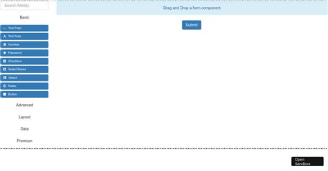 Empty Formio Builder With React Forked Codesandbox