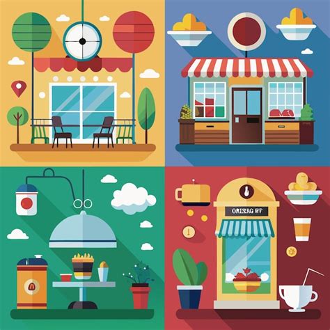 Premium Vector Simple Cafe Set Design