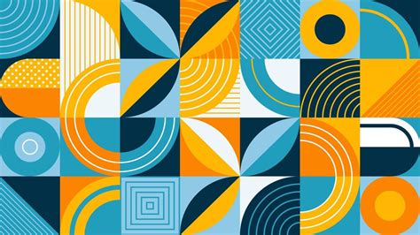 Background With Circles Triangles Squares And Lines Abstract Geometric Style Colorful Co In