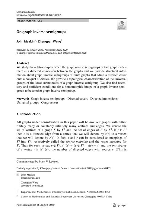 Pdf On Graph Inverse Semigroups