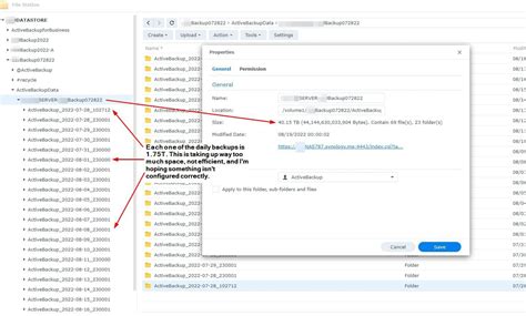 Backup File Size Too Large Daily Size 175t Rsynology