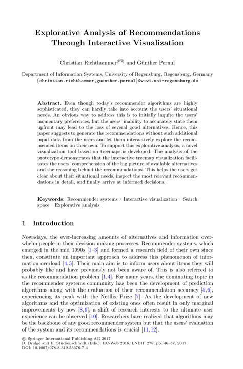 Pdf Explorative Analysis Of Recommendations Through Interactive Visualization