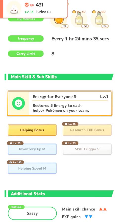main skill never triggers r pokemonsleep
