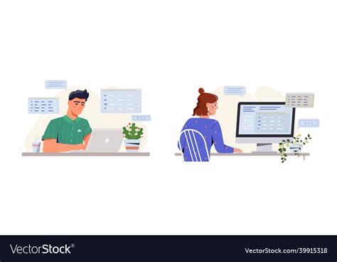 Working With Databases Concept Royalty Free Vector Image