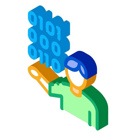 Human Binary Code Isometric Icon Vector Illustration 19473567 Vector