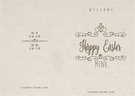 Free Easter Menu Template