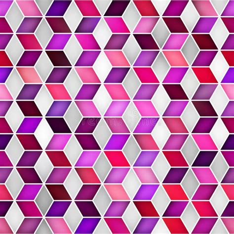 Vector Seamless Multicolor Gradient Cube Shape Rhombus Grid Geometric