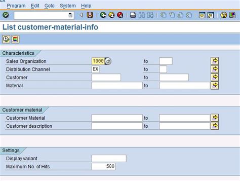 SAP Treasure Box Veiw Customer Material List