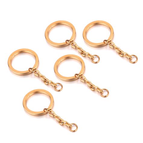 Badu Bg 5 бр лот 25 мм полиран цял ключодържател от неръждаема стомана Ключодържател Сплит