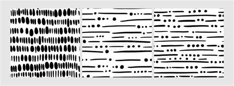 Small Dash Patterns Set Seamless Minimal Dash Pattern Small Elements Stock Vector