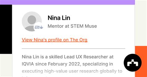 Nina Lin Mentor At Stem Muse The Org