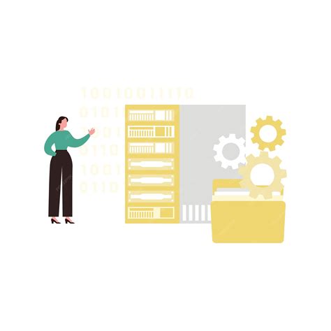 Premium Vector Girl Looking At Binary Coding