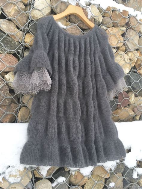 Кофточка Туника мохер шёлк кружево Шантильи заказать на Ярмарке Мастеров Nbcmaru Туники