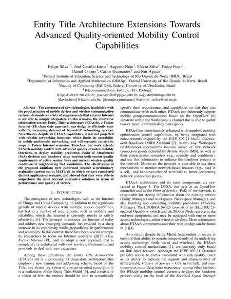 Pdf Entity Title Architecture Extensions Towards Advanced Quality