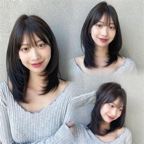 강남미용실 더차강남 최영실장 헤어컨설팅 단발중단발레이어드컷 On Instagram 가벼운느낌의 중단발펌 🪽🫧 얼굴쪽의 볼륨이 살아보일 수 있어 긴얼굴형에 커버할 수