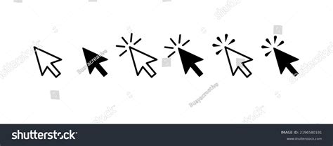 Pointer Cursor Mouse Icon Clicking Cursor Stock Vector Royalty Free Shutterstock