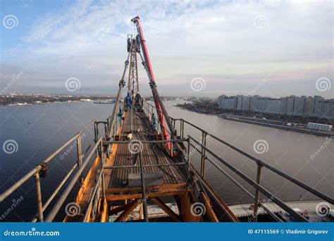 Assembling Tower Crane High Altitude Installation Works Editorial Stock Image Image Of