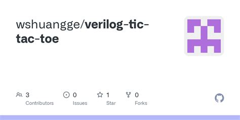 github wshuangge verilog tic tac toe