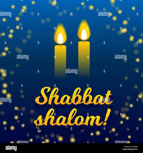 Shabbat Shalom Lettering Greeting Card Vector Illustration Two