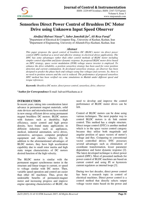 Pdf Position Sensorless Direct Power Control Of Brushless Dc Motor
