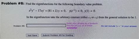 Solved Roblem 8 Find The Eigenfunctions For The Following