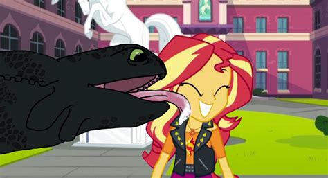 Toothless The Licking Sunsetshimmer By Cotin2018 On Deviantart