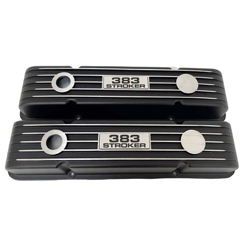 Small Block Chevy 383 Stroker Finned Valve Covers Black Ansen Usa