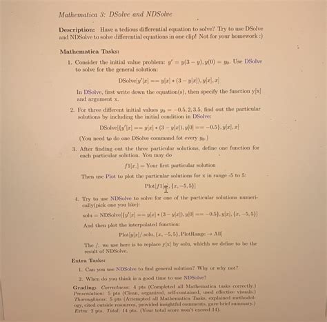 Mathematica 3 Dsolve And Ndsolve Description Have A