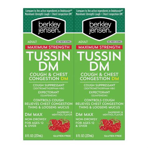 Berkley Jensen Maximum Strength Adult Non Drowsy Tussin Cough And Chest Congestion Dm Cough