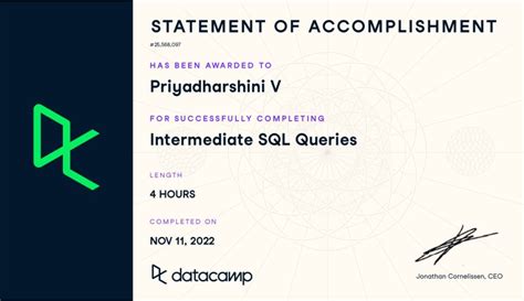 Priyadharshini V On Linkedin Sql Datacamp Dataanalytics Datasceince Database Sqlqueries