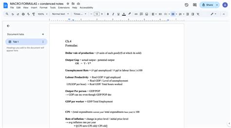 Ch4 Macro Formulas Condensed Notes Macro Formulas Condenced