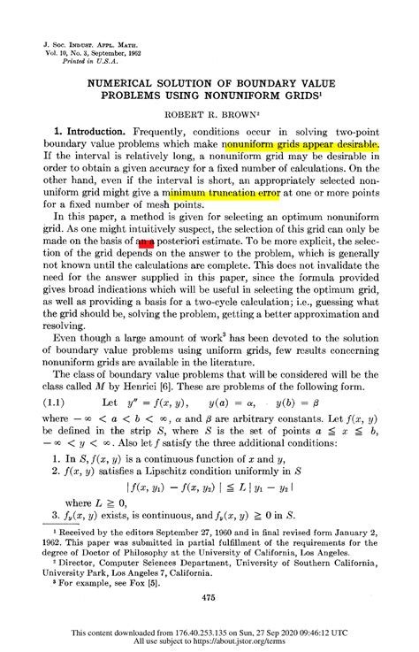 1962 Numerical Solution Of Boundary Value Problems Using Nonuniform