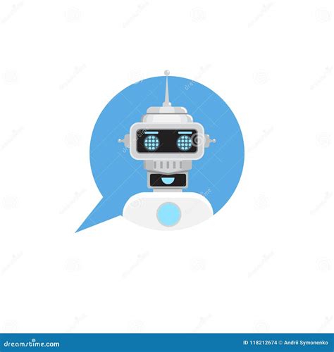 Chat Bot In Speech Bubble Support Service Robot Icon Stock Vector Illustration Of Call