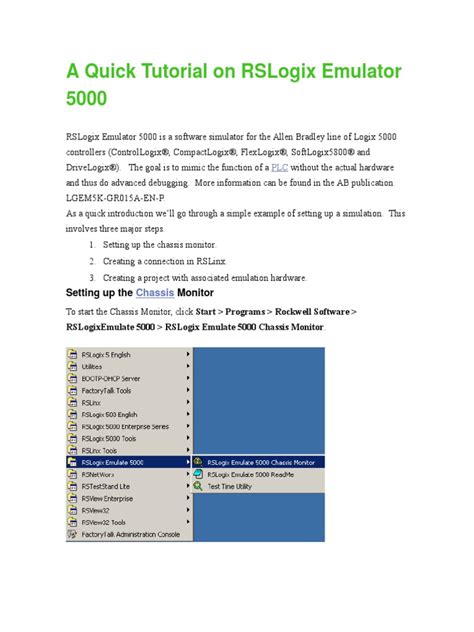 A Quick Tutorial On Rslogix Emulator 5000 Pdf Emulator Device Driver
