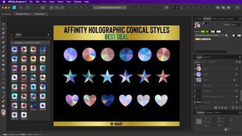 Affinity Holographic Conical Gradient Styles For Affinity Designer Affinity Photo And Affinity