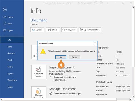 How To Password Protect A Word Document CustomGuide