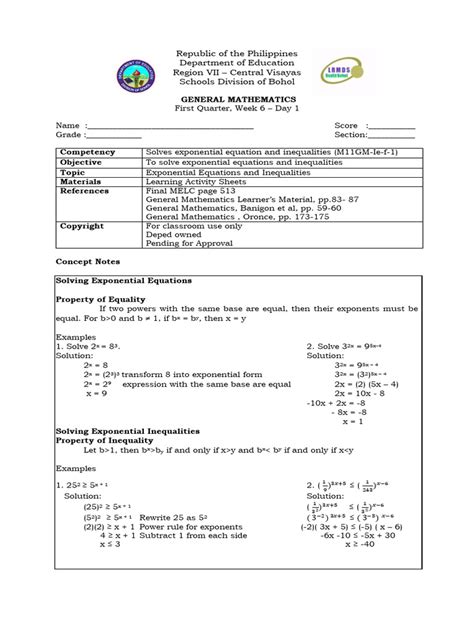 General Mathematics Q1 Las Wk6 Pdf Computers