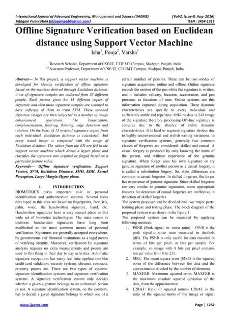 14 Offline Signature Verification Based On Euclidean Distance Using