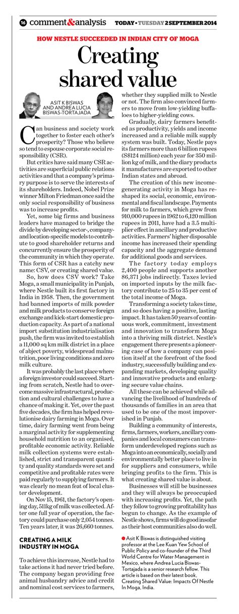 Pdf Creating Shared Value How Nestle Succeeded In Indian City Of Moga