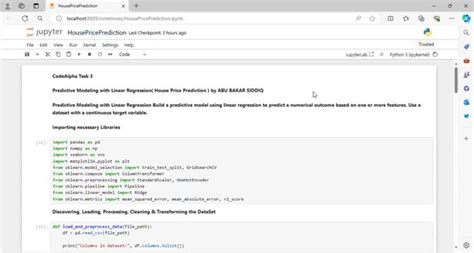 Abubakar Siddiq On Linkedin Datascience Machinelearning Python Codealpha Housepriceprediction