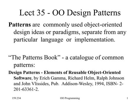 Ppt Lect 35 Oo Design Patterns Powerpoint Presentation Free