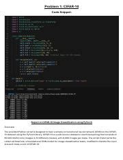 PyTorch CIFAR Image Classification Training CNN Model Course Hero