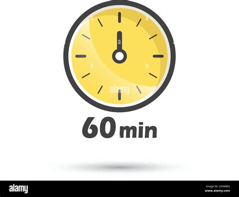 60 Minutes On Stopwatch Icon In Flat Style Clock Face Timer Vector Illustration On Isolated