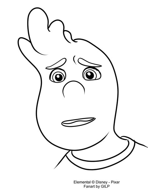 엘리멘탈의 웨이드 디즈니 픽사 색칠하기