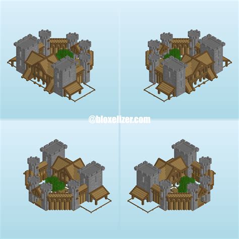 Survival Castle Minecraft Build Guide And Schematic Bloxelizer