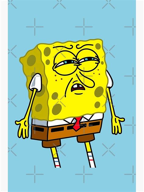 Spongebob Meme Face Art Print For Sale By L1sercool Redbubble