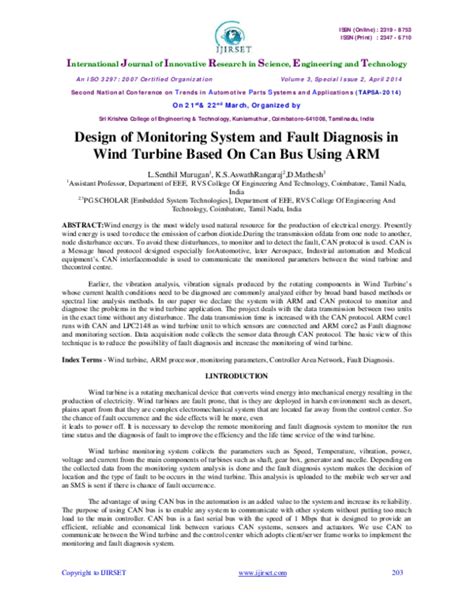 Pdf Design Of Monitoring System And Fault Diagnosis In Wind Turbine