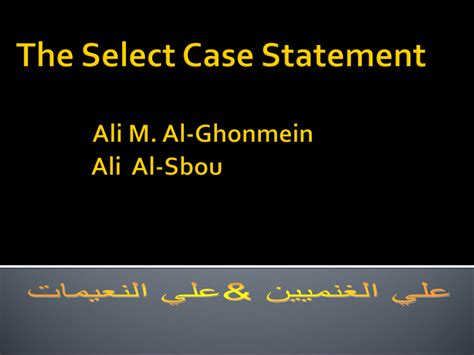 PDF The Select Case Statement In Visual Basic